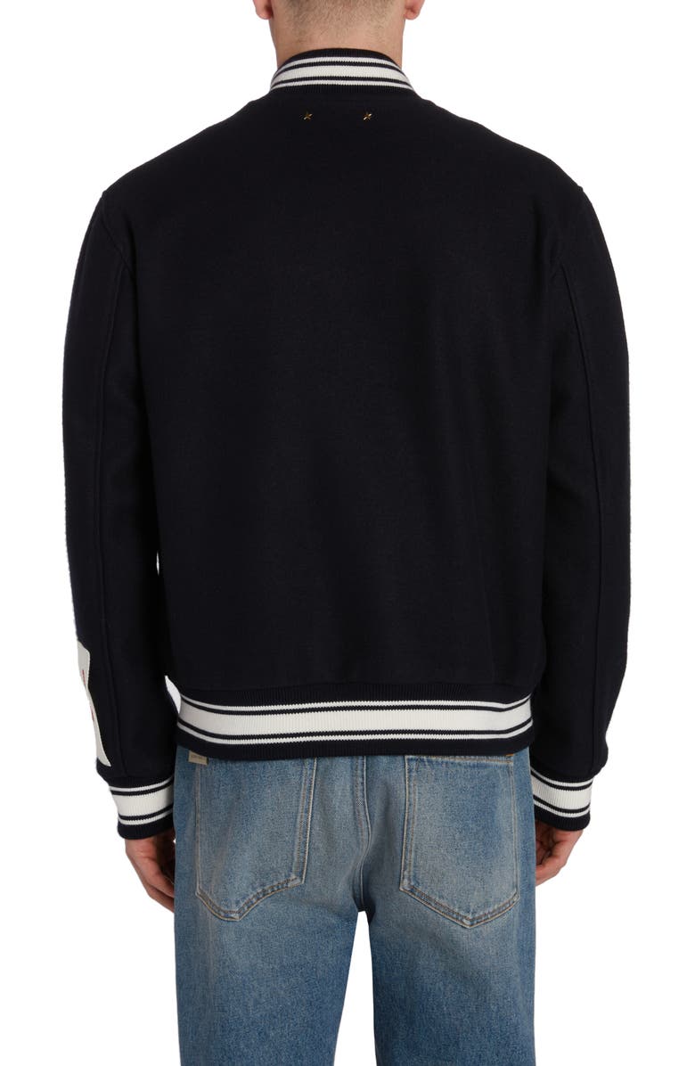 Logo Embroidered Wool Varsity Jacket - Golden Goose